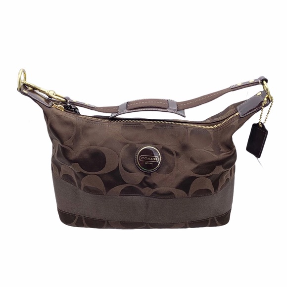 Coach | Bags | Coach H159f1839 Signature Dark Brown Hobo Bag | Poshmark